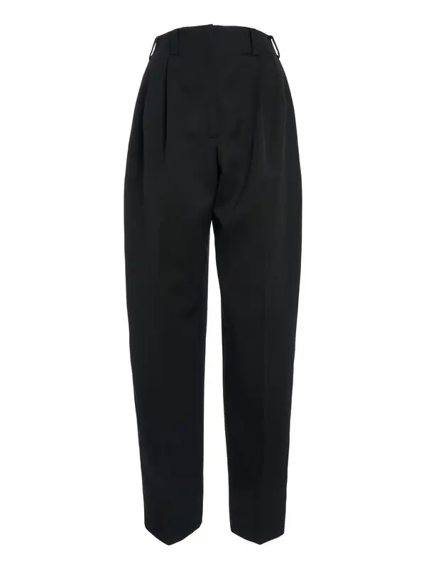 Givenchy Double-pleated Low-waisted Wool Trousers - Black