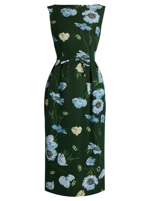 Erdem Floral Faille Cotton-blend Midi Dress - Multi