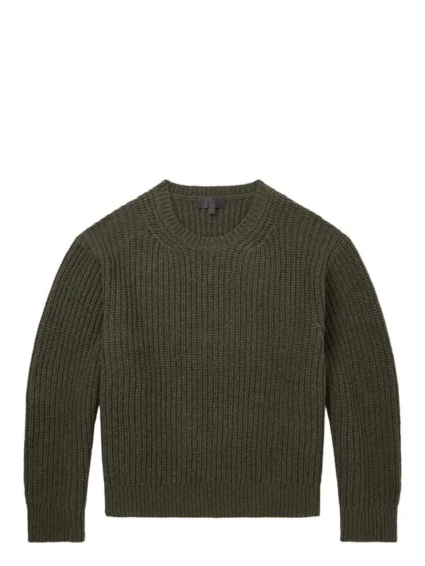 NILI LOTAN Tyler Ribbed Merino Wool Sweater - Green