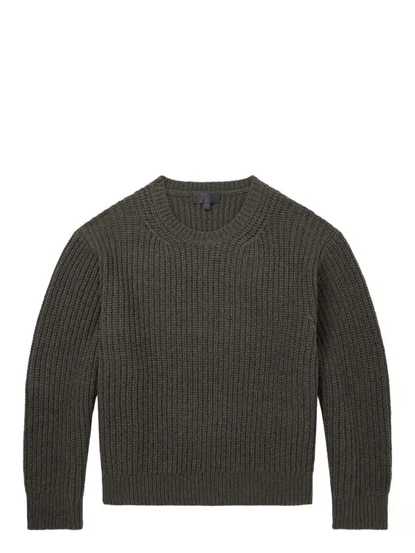 NILI LOTAN Tyler Ribbed Merino Wool Sweater - Green