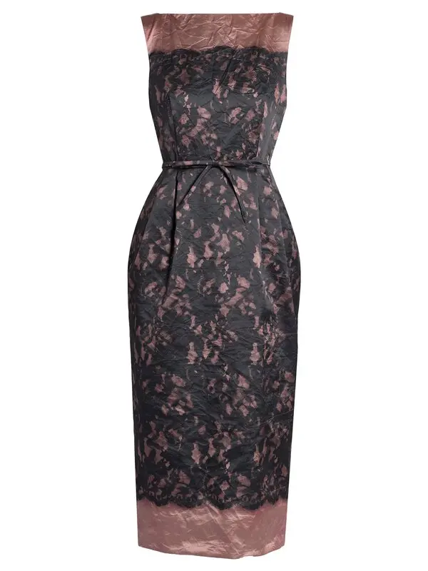 Erdem Floral Ruffled Satin Midi Dress - Print