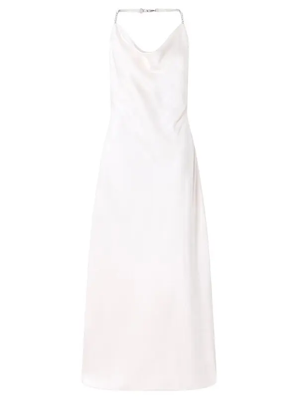 Stella McCartney Crystal-embellished Satin-crepe Halterneck Gown - Neutrals