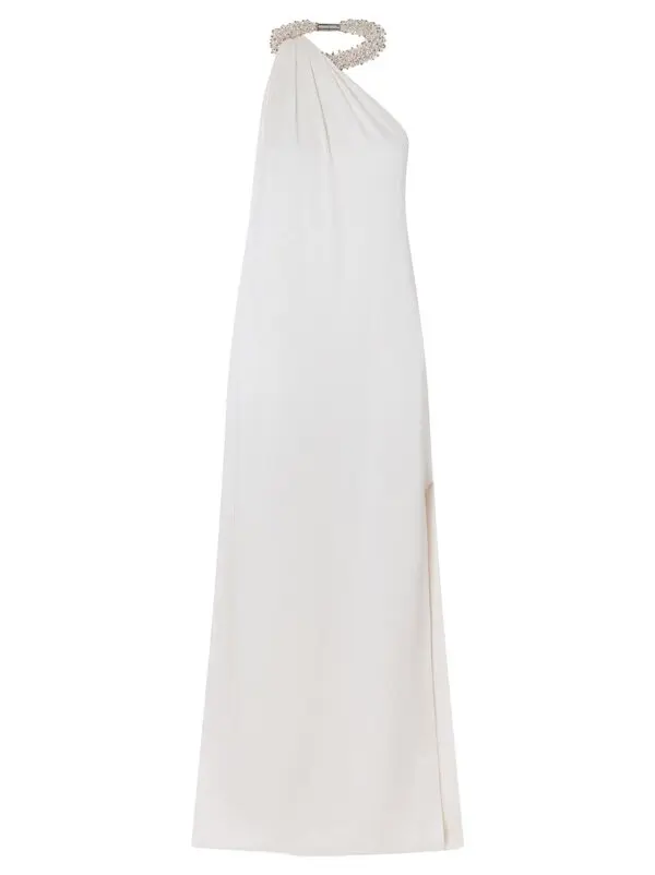 Stella McCartney One-shoulder Embellished Gown - White