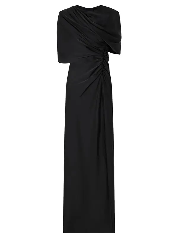 Stella McCartney Open-back Cape-effect Draped Gown - Black