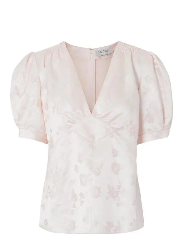 Gabriela Hearst Oberon Floral-jacquard Silk-twill Blouse - Ivory