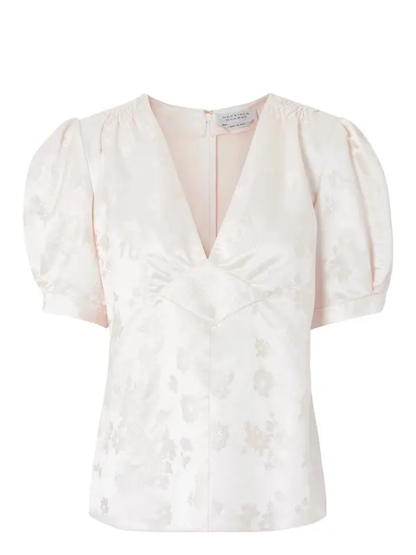 Gabriela Hearst Oberon Floral-jacquard Silk-twill Blouse - Neutrals