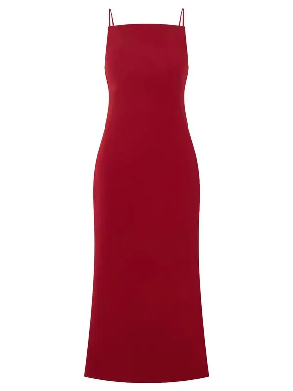 Givenchy Draped Cady Midi Dress - Red