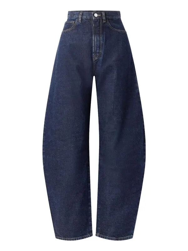 Alaïa High-rise Barrel-leg Jeans - Blue