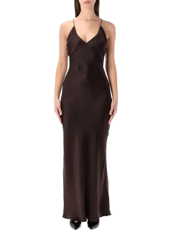 ANINE BING Maxi Slip Dress - Brown