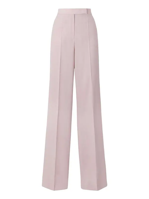 Max Mara Pleated Wool, Mohair, And Silk Straight-leg Pants - Baby Pink