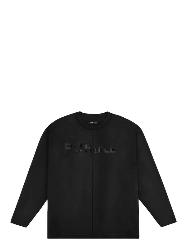 PURPLE BRAND Wordmark Long Sleeve Tee - Black