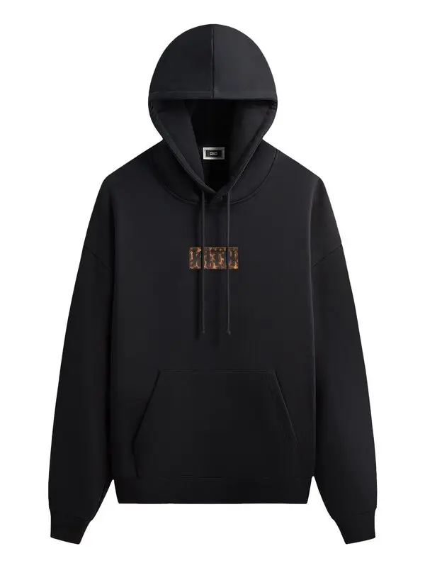 Kith Classic Logo Leopard Applique Nelson Hoodie - Black