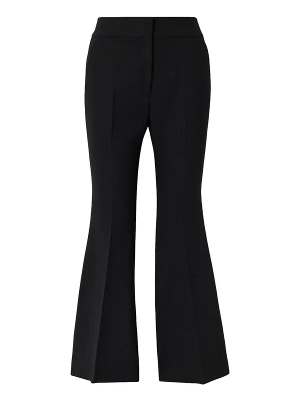 Gabriela Hearst Marsh Pleated Wool-crepe Flared Pants - Black