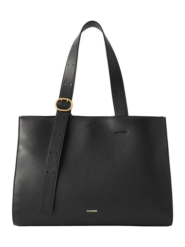 JIL SANDER Cannolo Leather Ew Tote - Black