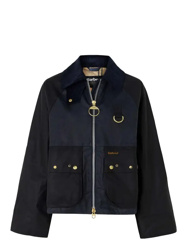 Barbour Kearton Two-tone Waxed Cotton Jacket - Navy