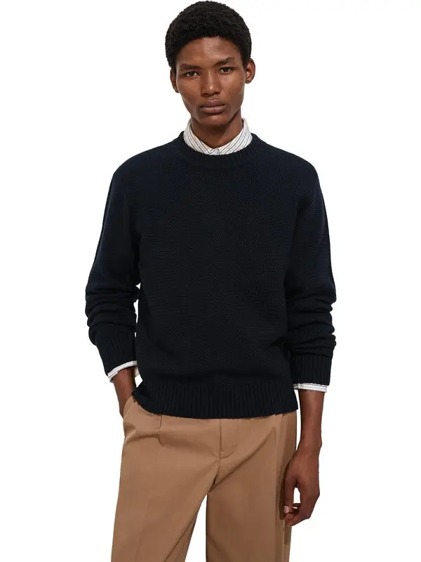 Bottega Veneta Crew Neck Cashmere Jumper - Navy