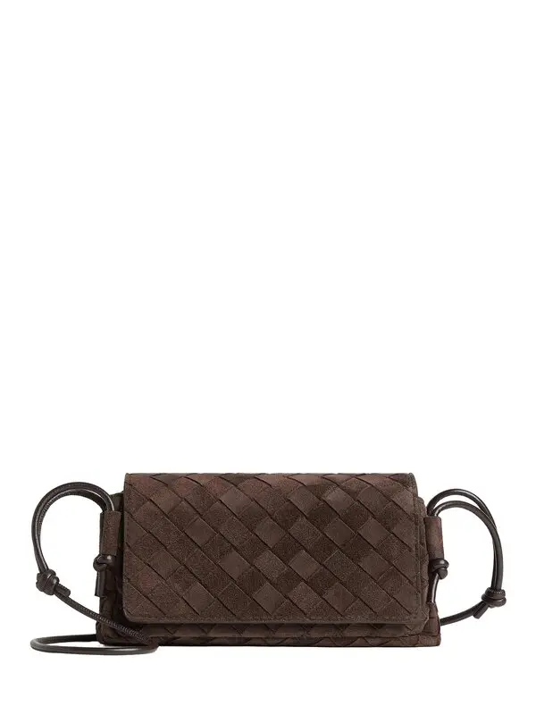 Bottega Veneta Intrecciato Suede Pouch - Fondant