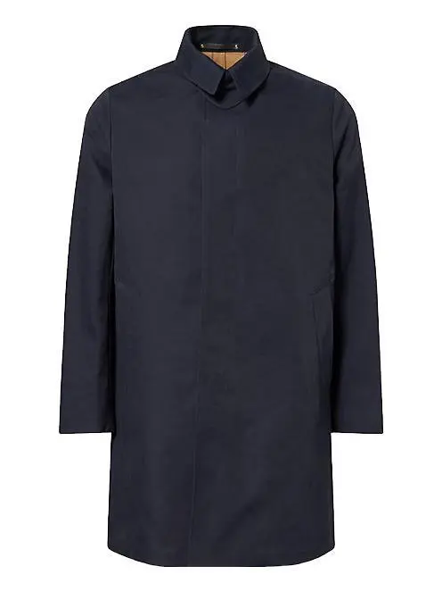Paul Smith Classic-collar Cotton-blend Mac Jacket - Navy