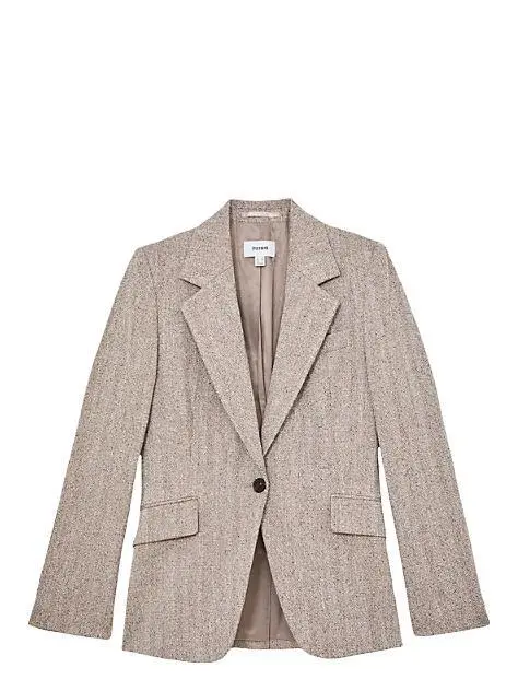 REISS Isla Single-breasted Stretch-woven Blazer - Grey