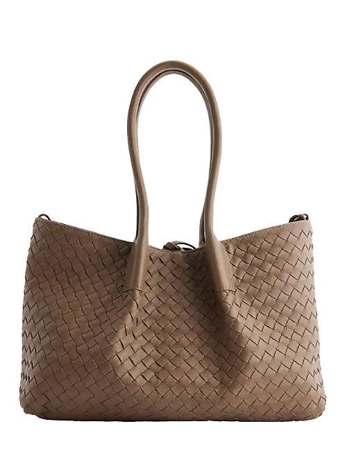 Bottega Veneta Pinacoteco Medium Leather Shoulder Bag - Pinecone Barolo