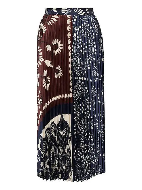 Max Mara Printed Twill Woven Midi Skirt - Tobacco