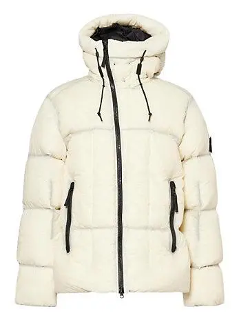 Stone Island Seam Faded Hooded Shell-down Jacket - Ivory