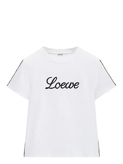 Loewe Brand-print Relaxed-fit Cotton-jersey T-shirt - White