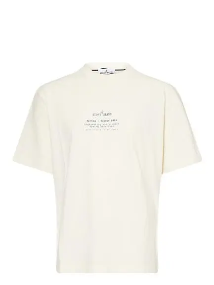 Stone Island Printed Crewneck Cotton-jersey T-shirt - Ivory