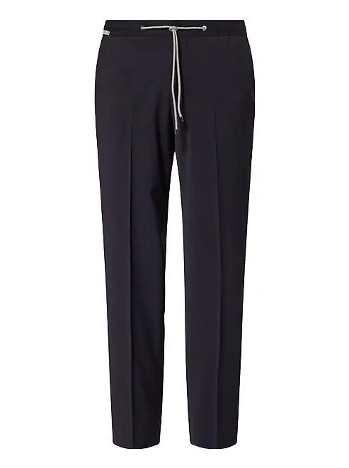 Corneliani Slim-leg Wool Trousers - Navy Blue
