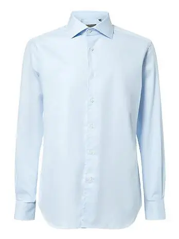 Corneliani Regular-fit Wrinkle-free Cotton Shirt - Sky Blue
