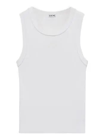 Loewe Anagram Ribbed Stretch-woven Tank Top - White