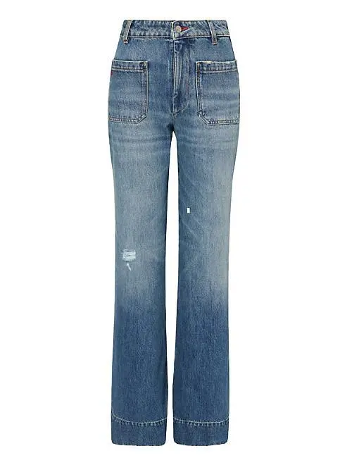 Victoria Beckham Alina Wide-leg Denim Jeans - Worn Blue Wash