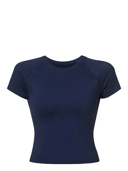 Sweaty Betty Athlete Seamless Stretch-woven T-shirt - Navy Blue