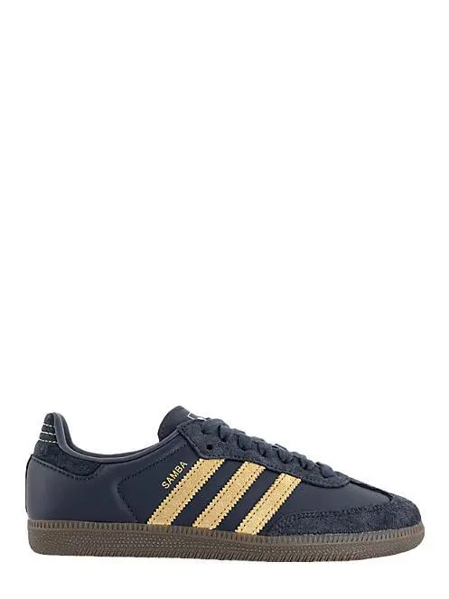 Adidas Samba Og Leather Trainers - Shadow Navy Golden B