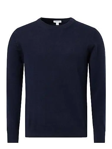 Sunspel Cashmere Crewneck Jumper - Navy