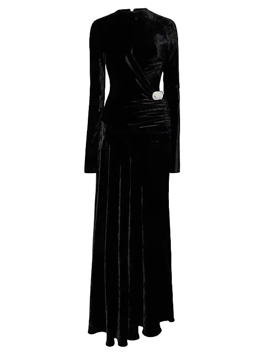 Rabanne Asymmetric Cut-out Maxi Dress - Black