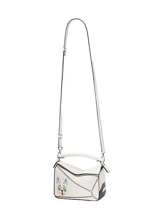 Loewe Futurist Cat Puzzle Mini Leather Bag - Soft White