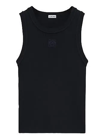 Loewe Anagram Ribbed Stretch-woven Tank Top - Black