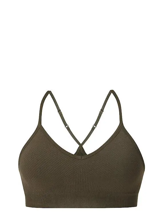Sweaty Betty Soft Ribbed Yoga Bra - Nori Green