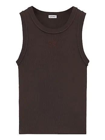 Loewe Anagram Ribbed Stretch-woven Tank Top - Brown