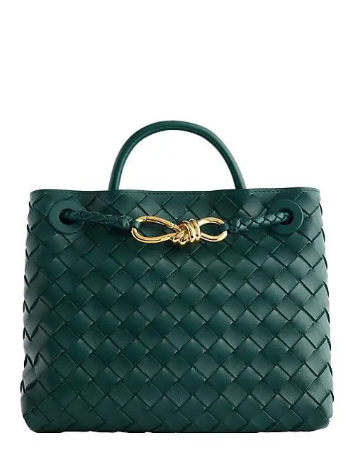 Bottega Veneta Andiamo Small Leather Tote Bag - Green