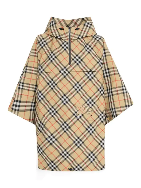 Burberry Check Twill Packaway Cape - Sand Ip Check