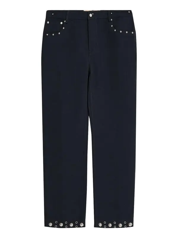 Valentino Garavani Denim Pants With Cabochon Trim - Denim/blac