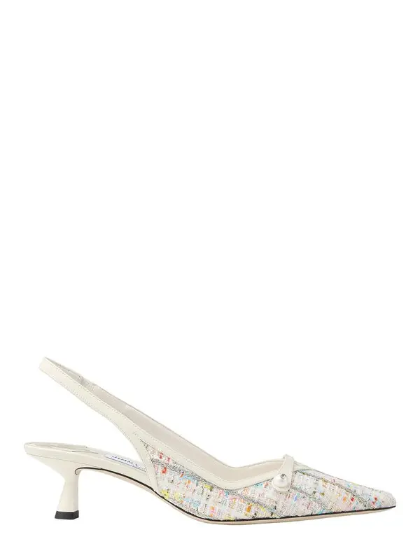 JIMMY CHOO Amita 45 Slingback Pumps - Buttermilk Mix/latte