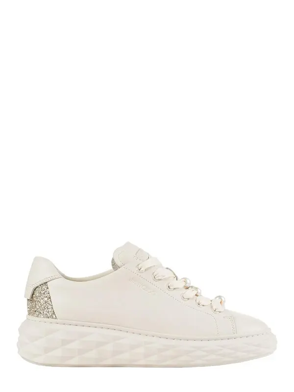 JIMMY CHOO Diamond Light Maxi Latte Leather Trainers - Latte Mix