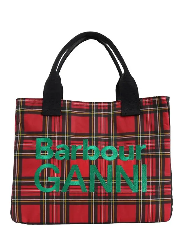 BARBOUR X GANNI Wax Cotton Tote - Red