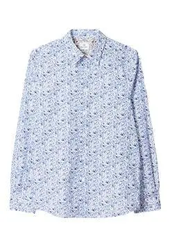 Paul Smith Blue 'good Fortune Floral' Tailored-fit Shirt - White