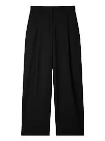 Paul Smith Wide Leg Wool Trousers - Black