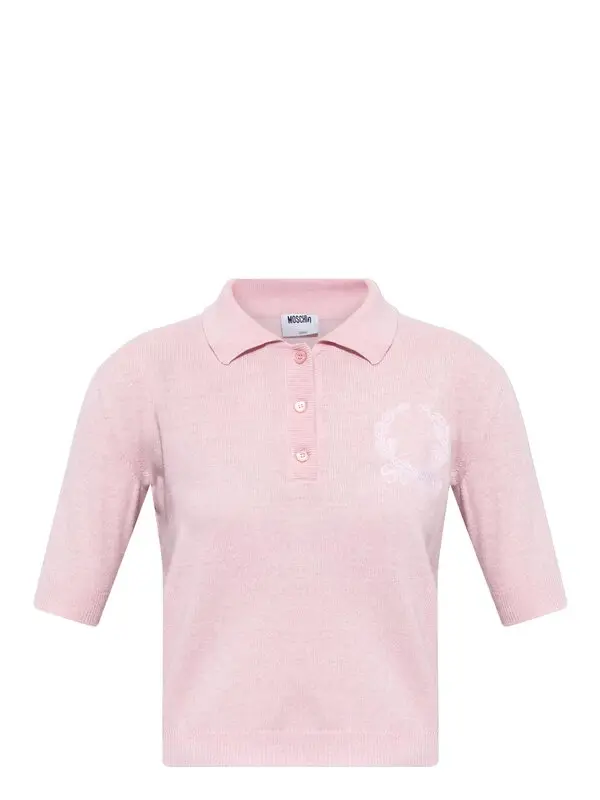 Moschino Knitted Polo - Pink
