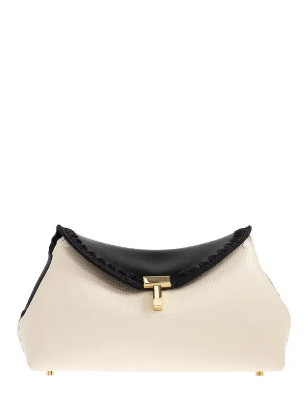 TOTEME T-lock Mini Leather Clutch - Cream